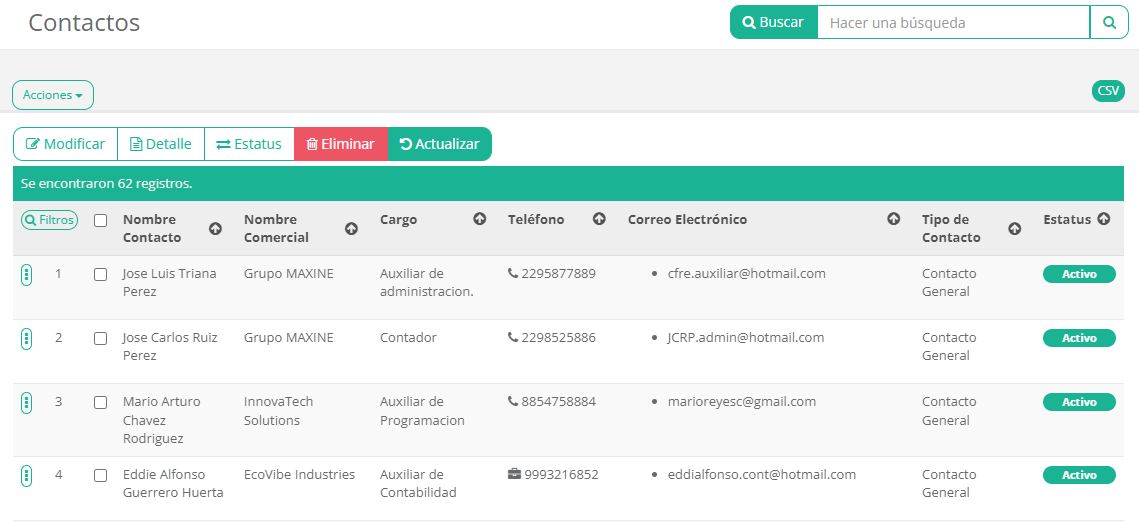 Conoce como registrar los contactos de tus clientes.